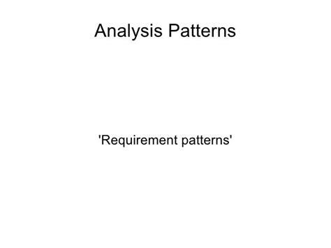 analysis patterns