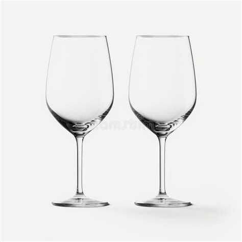 Empty Wine Glasses Mockup With Photorealistic Detailing Stock