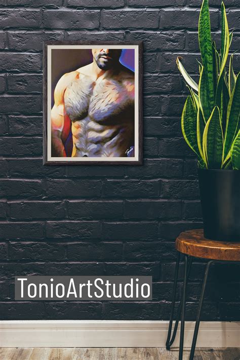 Muscle Bear In Rich Colors Male Digital Art Original Nude Male