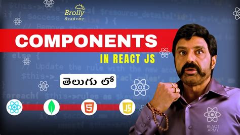 Components In React JS Functional Class Components React Js Tutorials Telugu Brolly