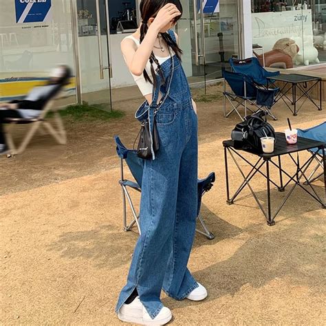 인터넷 연예인 데님 서스펜더 바지 여성 스트레이트 모리 룩 바지 봄 2023 새로운 한국 스타일 느슨한 작은 학생 패션 Aliexpress
