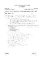 Econ MTSp Docx Econ Labour Market Economics Deferred Midterm NM South Time