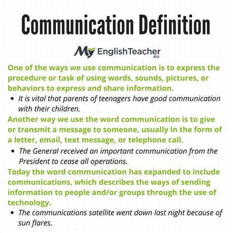 Communication Definition MyEnglishTeacher Eu