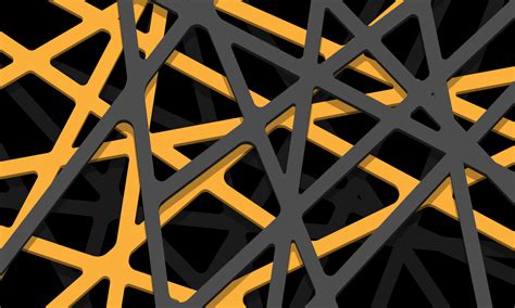 Abstract Yellow Grey Line Mesh Geometric Overlap On Black Design Modern Futuristic Background