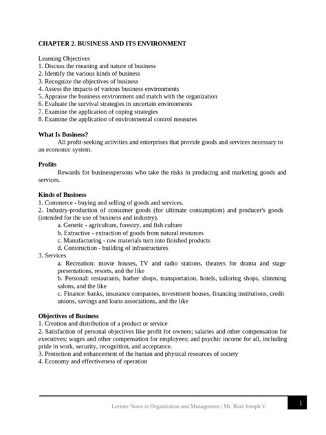 Chapter 2 Lecture Notes Pdf Pdf