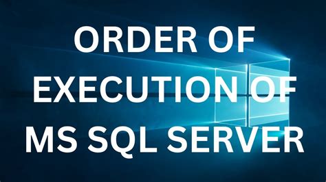 ms sql dba interview questions and answers order of execution of ms