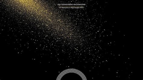 Premium PSD | Golden glitter dust effect on black background