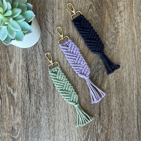 Macrame Keychains Basic Pattern Etsy