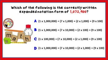 Expanded Notation Easel Assessment Digital Place Value Activity