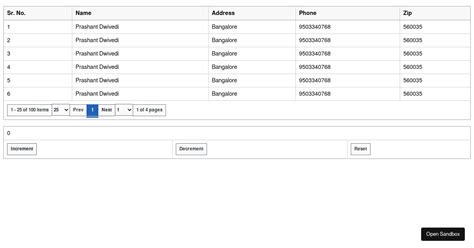 Pagination Codesandbox