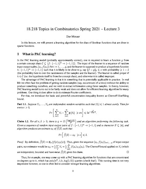 Topics In Combinatorics Lecture 3 18topicsincombinatoricsspring2021lecture3 Dorminzer Studocu