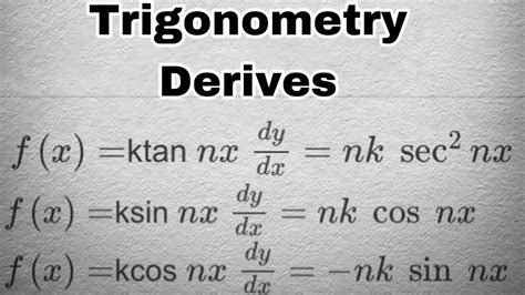 Part Trigonometry Derivatives Formulae YouTube