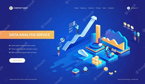Premium Vector Data Analysis Service Isometric Abstract Illustration
