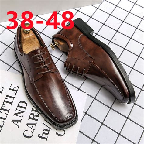 Men Leather Shoe Brown Leather Shoes Men 45 46 47 48 Wedding Shoes Men