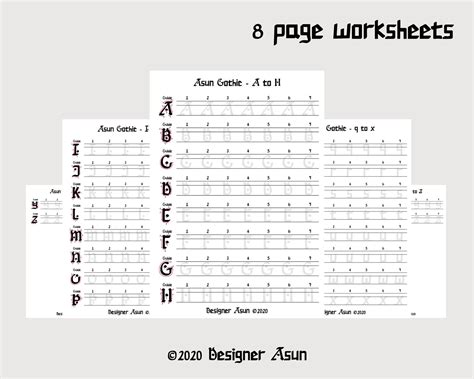 Gothic Calligraphy Worksheet For Beginners Gothic Letter Template Pdf