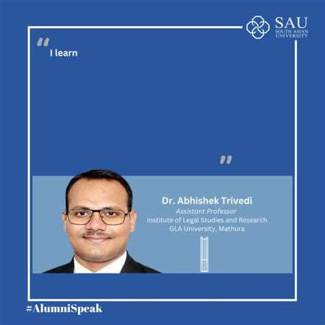 South Asian University On Linkedin Dr Abhishek Trivedi Share His