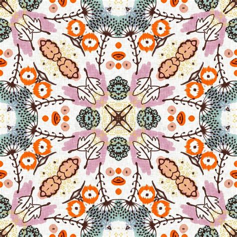 retro fifties floral french printed fabric pattern for shabby chic home