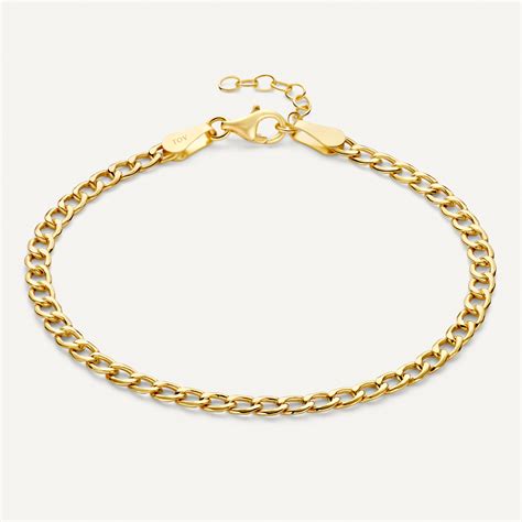 Curb Chain Bracelet For Women In Solid 14k Gold
