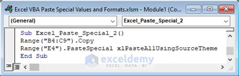 How To Copy Values And Formats With Paste Special In Excel VBA