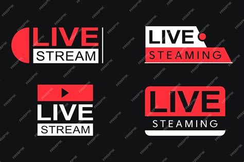 Premium Vector | Live streaming icons a collection of broadcast buttons ...