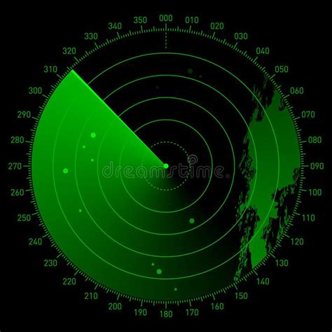 Sonar Screen On Grid Radar Vector Image Of Backgrounds