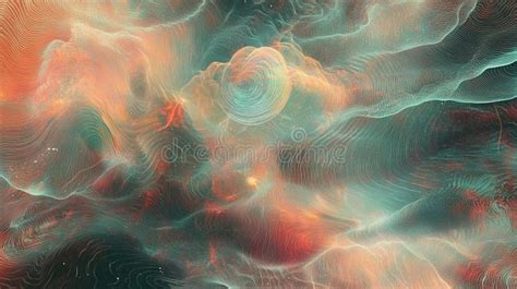 abstract topography with layered lines and warm color gradients