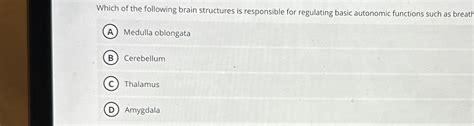 Solved Which of the following brain structures is | Chegg.com