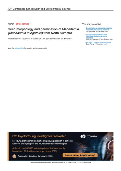PDF Seed Morphology And Germination Of Macadamia Macadamia Integrifolia From North Sumatra
