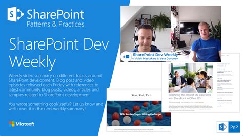 new sharepoint dev weekly video microsoft 365 developer