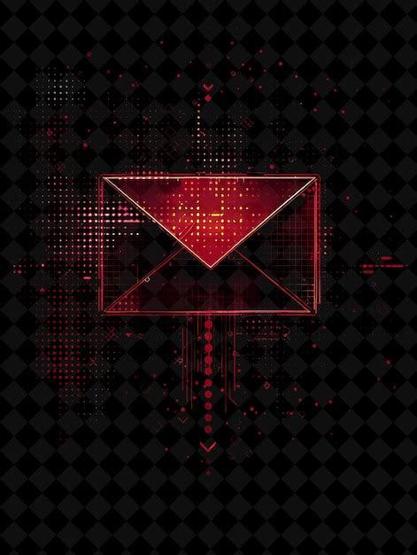 Premium Psd Simple Red Giant 16 Bit Pixel With Envelope And Core And Geo Y2k Shape Neon Color