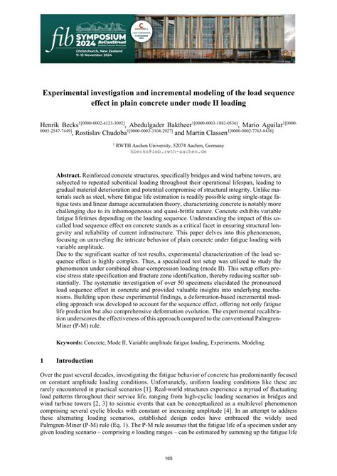 pdf experimental investigation and incremental modeling of the load