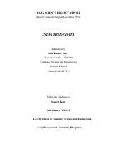 Data Science Report Pdf DATA SCIENCE PROJECT REPORT Project Semester August December