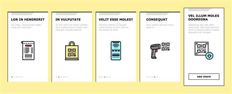 Qr Code Identification Onboarding Icons Set Vector 9770063 Vector Art At Vecteezy