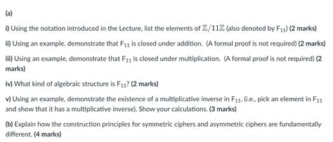 Solved I Using The Notation Introduced In The Lecture List Chegg