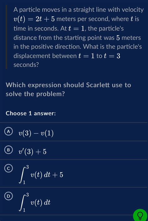 Solved A Particle Moves In A Straight Line With Velocity V T 2t 5 Meters Per Second Where T