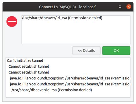 ssh tunnel permission denied · issue 7640 · dbeaver dbeaver · github