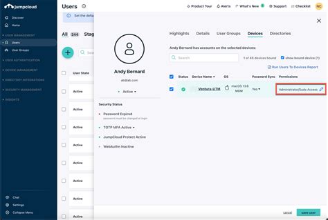 Set Adminsudo Permissions Jumpcloud