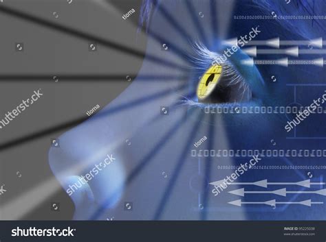 Iris Scan Biometric Scanning Of Eye Retina For Identification Close