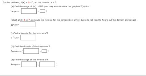 solved for this problem f x 9 x2 on the domain xso a