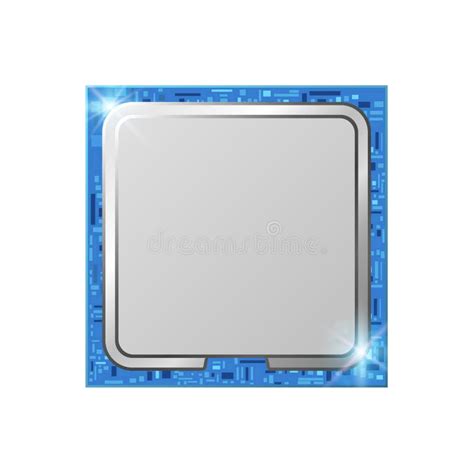 Cpu Chip Electronic Computer Processor Vector Illustration Stock Vector Illustration Of