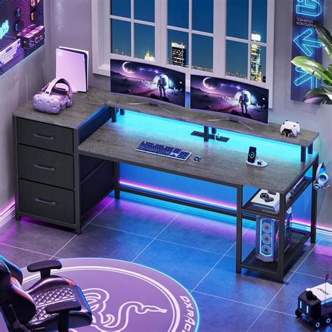 Wrought Studio Office Desk With Drawers Reversirble Computer Desk With File Drawers