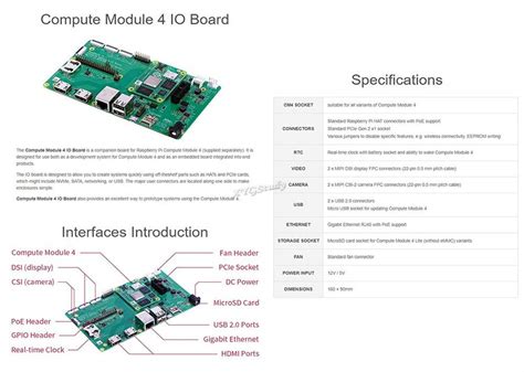 Waveshare Original Raspberry Pi Compute Module 4 Io Board For All