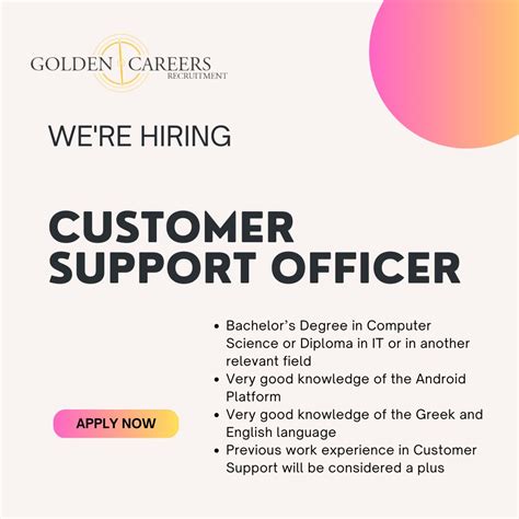 Golden Careers Recruitment On Linkedin Customersupportofficer Customersupportjobs