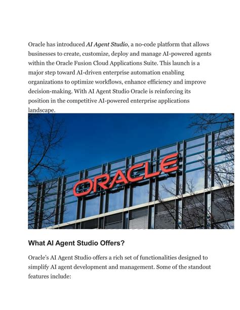 PPT Oracle Launches AI Agent Studio For Fusion Applications PowerPoint Presentation ID 14070207