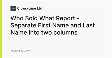 Who Sold What Report Separate First Name And Last Name Into Two Columns Voters Citrus Lime Ltd
