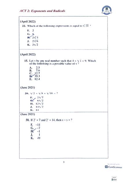 Exponential Math Pdf