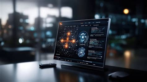 Data Analysis Action Office Space Digital Display Modern Environment Screen Viewpoint Technology