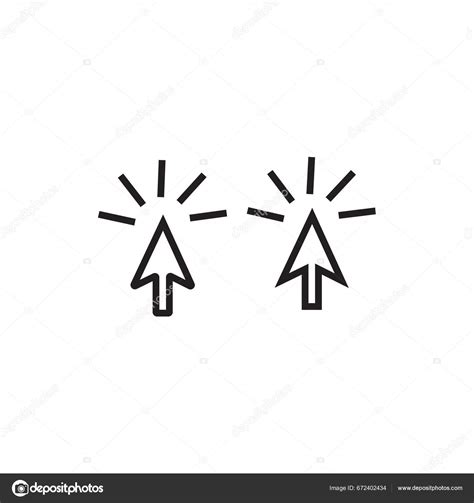 Flat Computer Mouse Click Cursor Icon Symbol Vector Illustration Stock Vector By