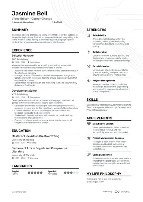 3 Editor Cv Examples For 2024 3 Editor Cv Examples For 2024