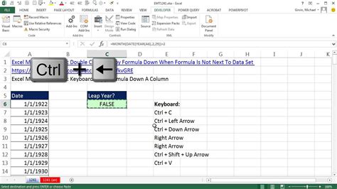excel magic trick 1241 keyboard to copy formula next to data set down